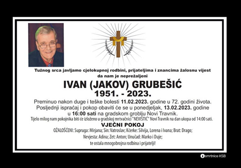 Notra - Tko zna, zna! - Novi Travnik: U 72. godini života preminuo Ivan ...